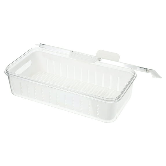 BRIGHTFUFU White Food Storage Box with Vegetable Washing and Drain ...