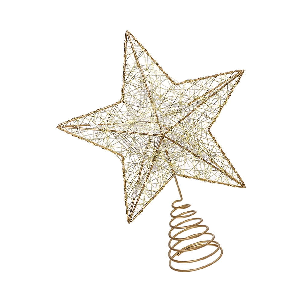 BRIGHTFUFU 1Pc Luminous Golden Star Christmas Tree Topper for Festive ...