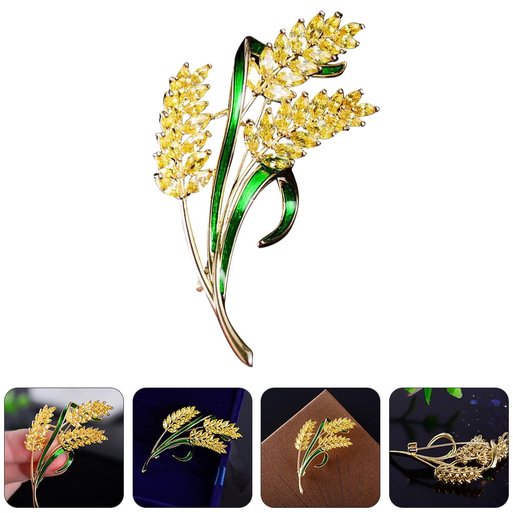BRIGHTFUFU 1Pc Elegant Wheat Pin Brooch for Women, Assorted Colors with ...