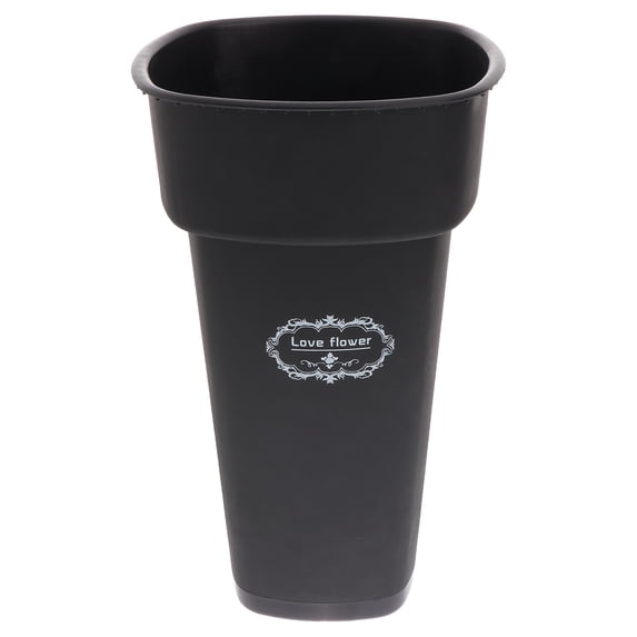 BRIGHTFUFU Thickened Black Plastic Flower Vase 1Pc Modern Plant Pot ...