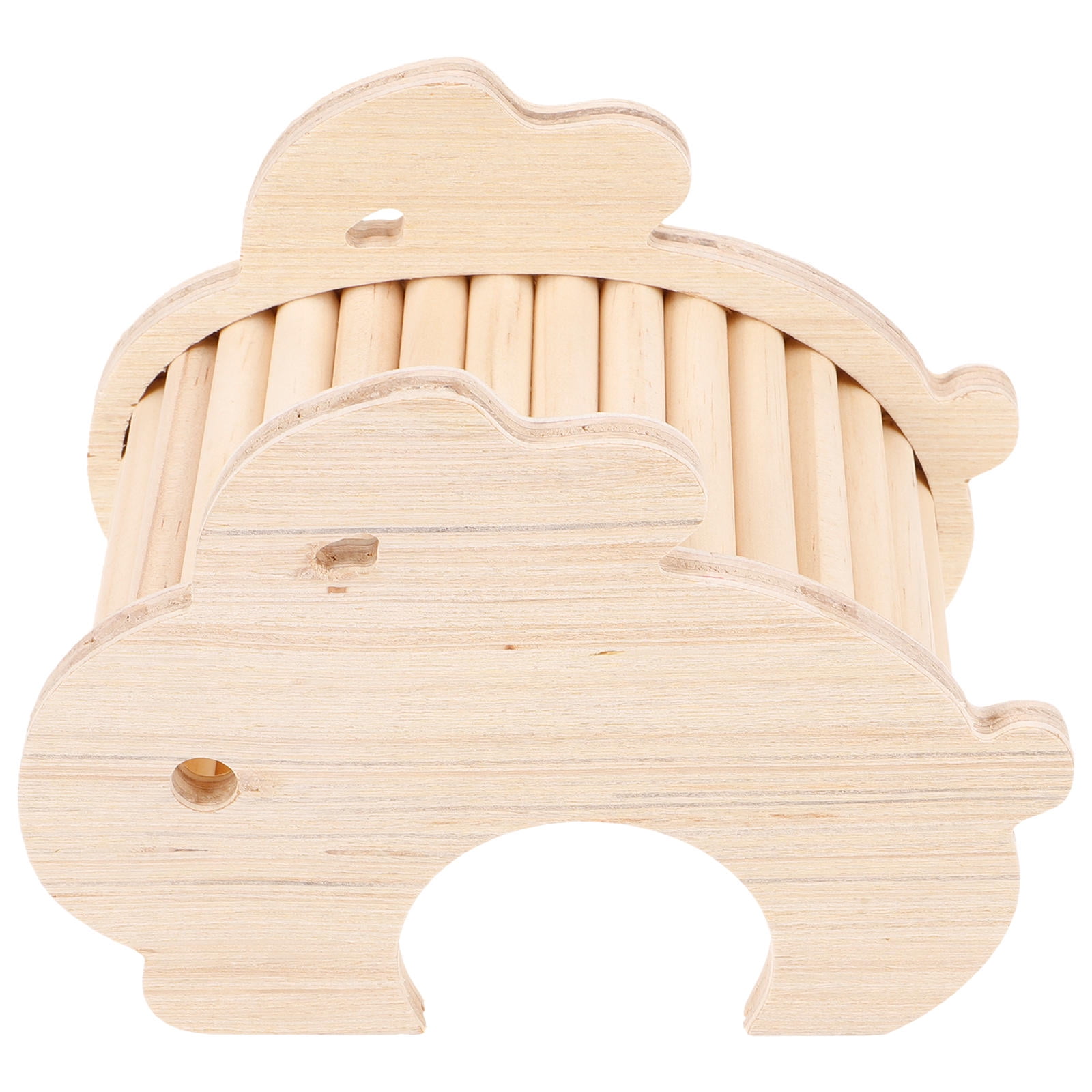 BRIGHTFUFU 1Pcs Beige Wooden Hamster Hideout for Small Pets with and ...