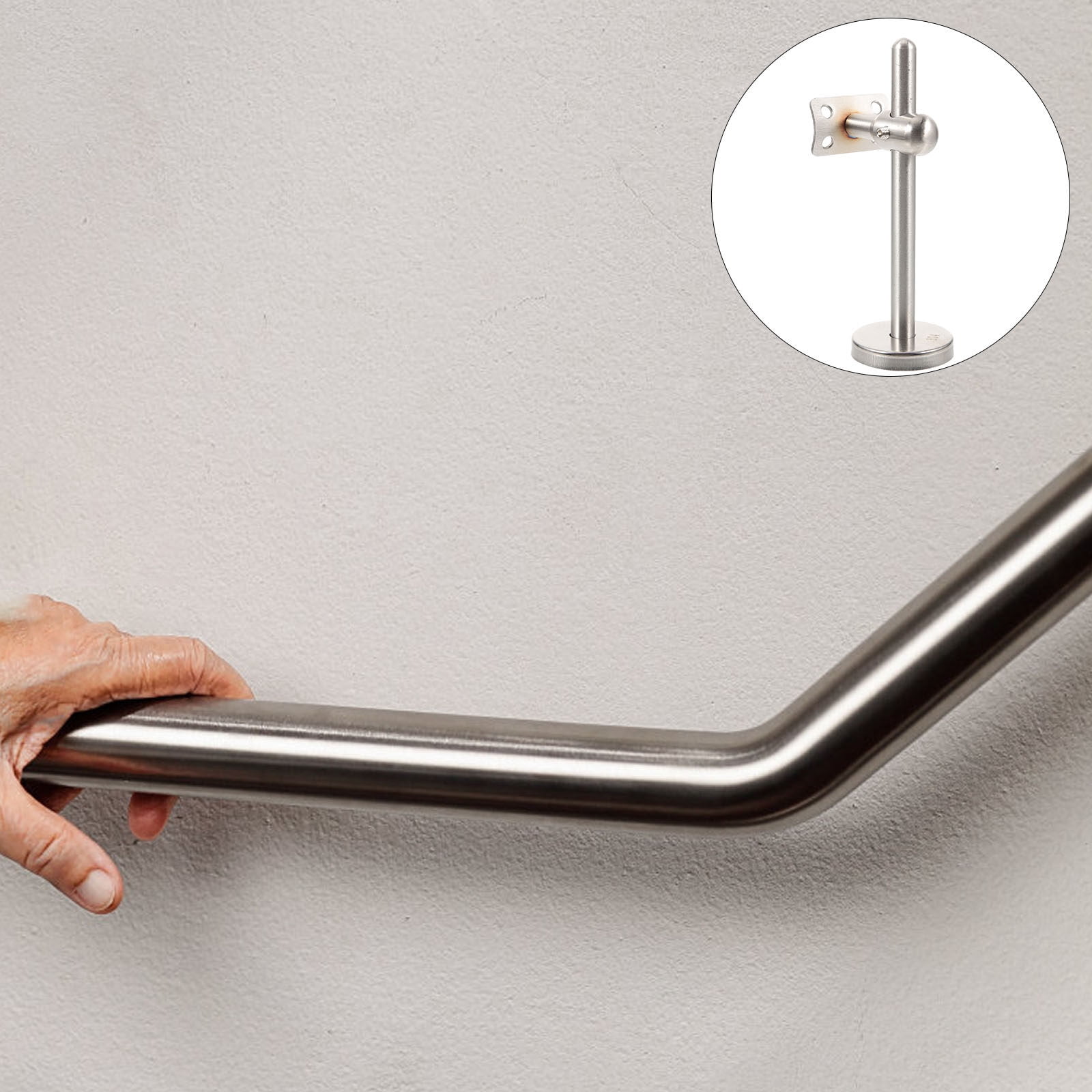 BRIGHTFUFU 1Pcs Silver Handrail Bracket for Indoor Stair with Stable ...