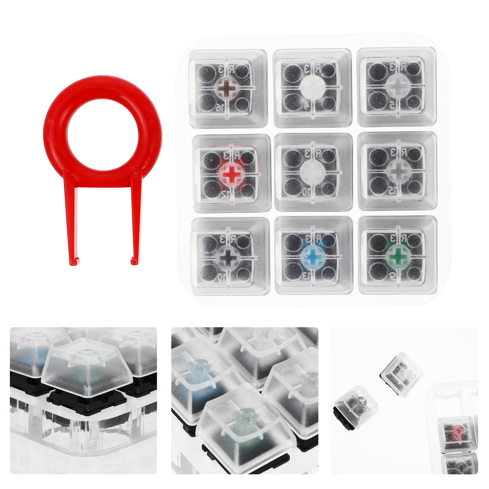 BRIGHTFUFU 1Set Keycap Tester Acrylic ABS Square For Testing Mechanical ...