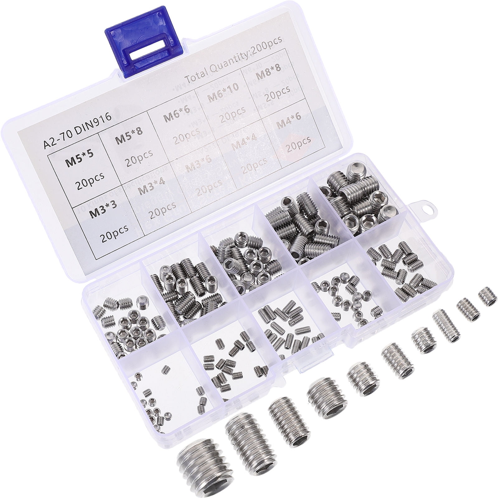 BRIGHTFUFU 1Set Silver Stainless Steel Socket Grub Screw Kit for ...