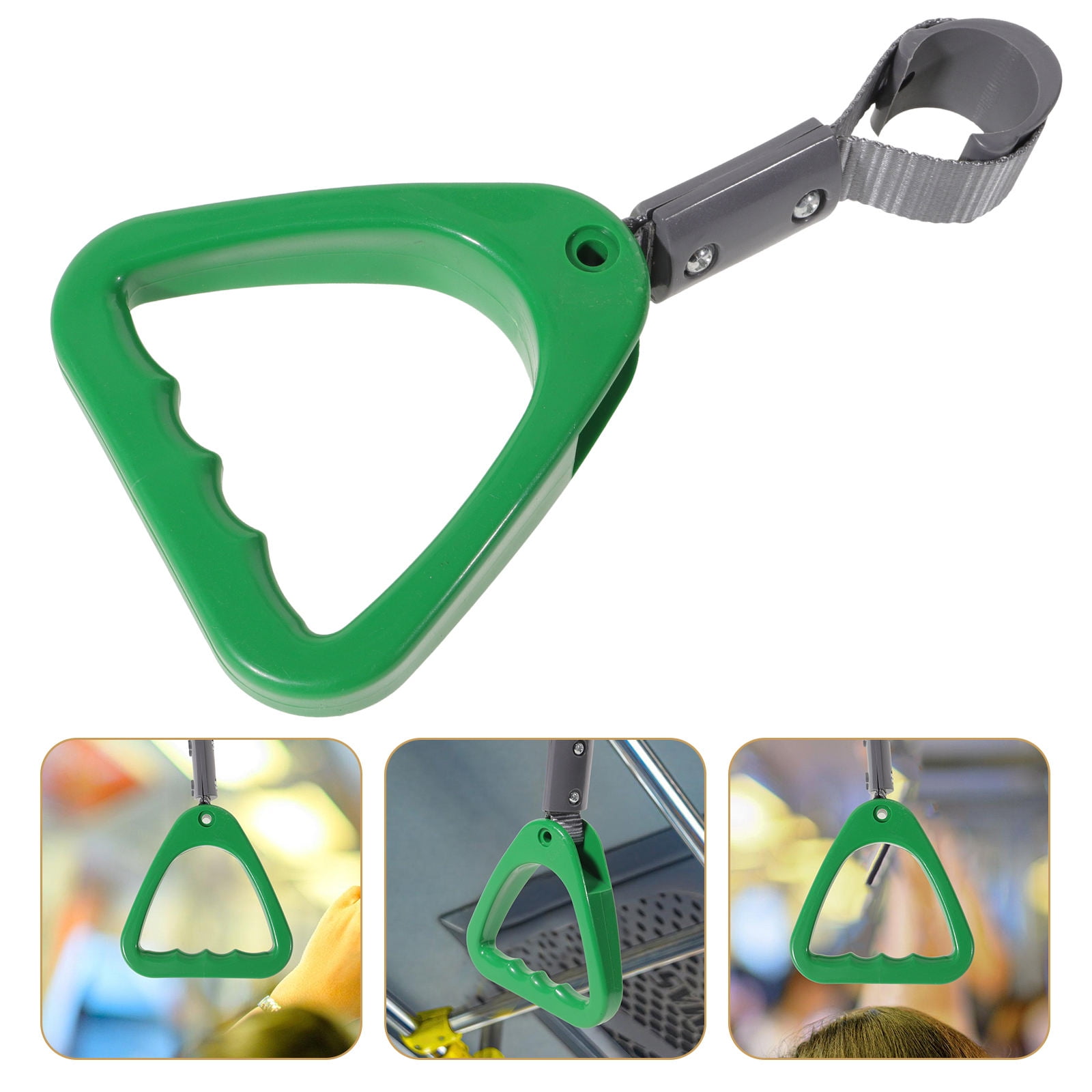 BRIGHTFUFU 1Set Triangle Green Plastic Bus Handle Ring for Public ...