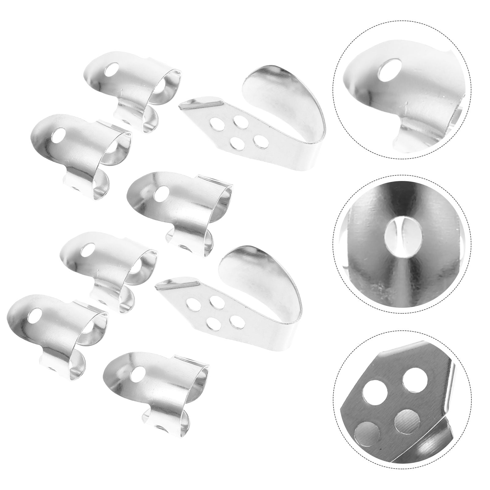 BRIGHTFUFU 2 Sets Steel Guitar Finger Picks Metal Silver to Reduce ...