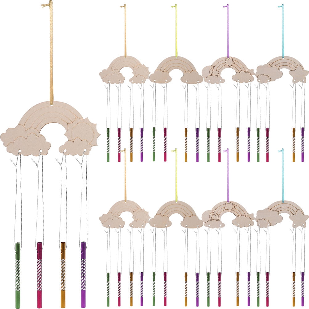 BRIGHTFUFU 2 Sets of DIY Wind Chime Making Kit Wooden Sculpture for ...