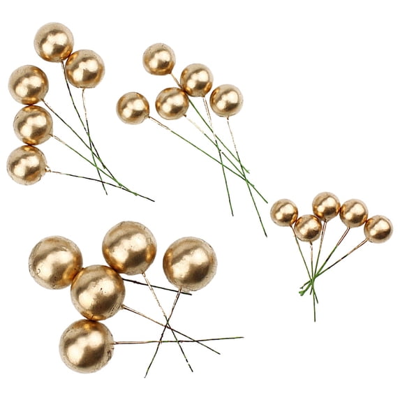 BRIGHTFUFU 20Pcs Golden Cake Topper Decoration Foam Replaceable for ...