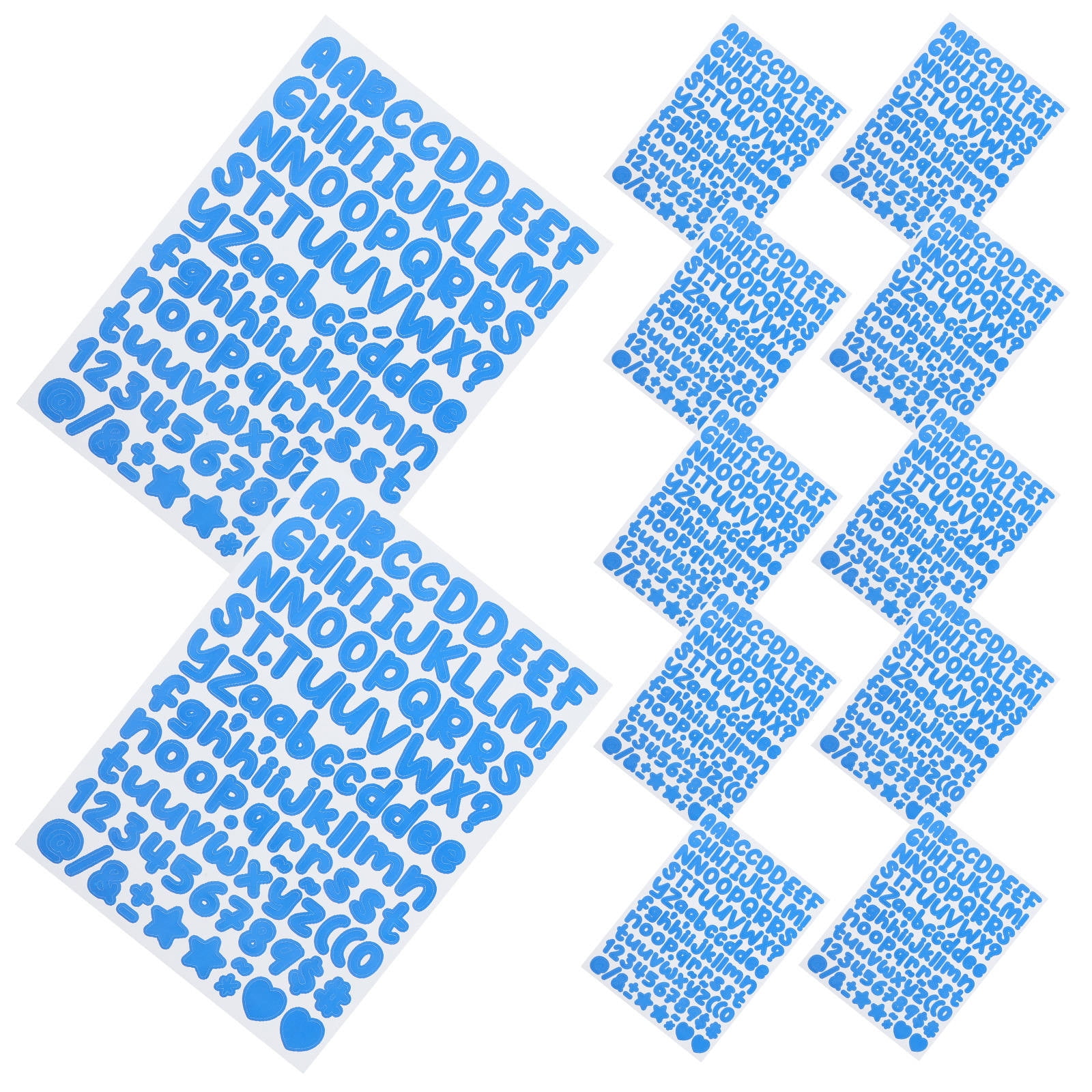 BRIGHTFUFU Scrapbook Letter Stickers Blue Paper Compact Size Complete ...