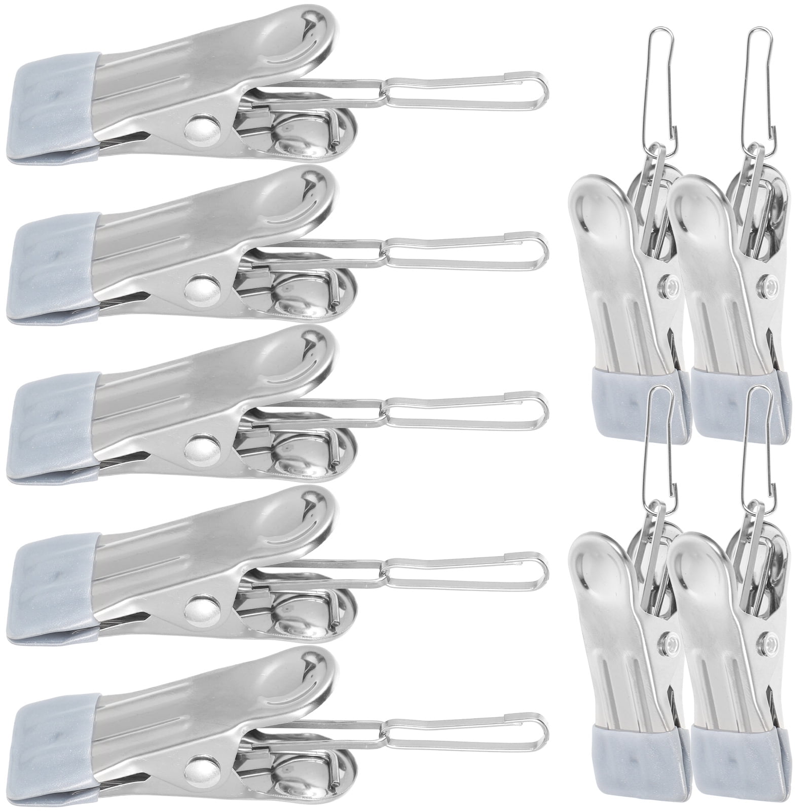 BRIGHTFUFU 20pcs Silver Clothesline Pins for Laundry Non-slip ...