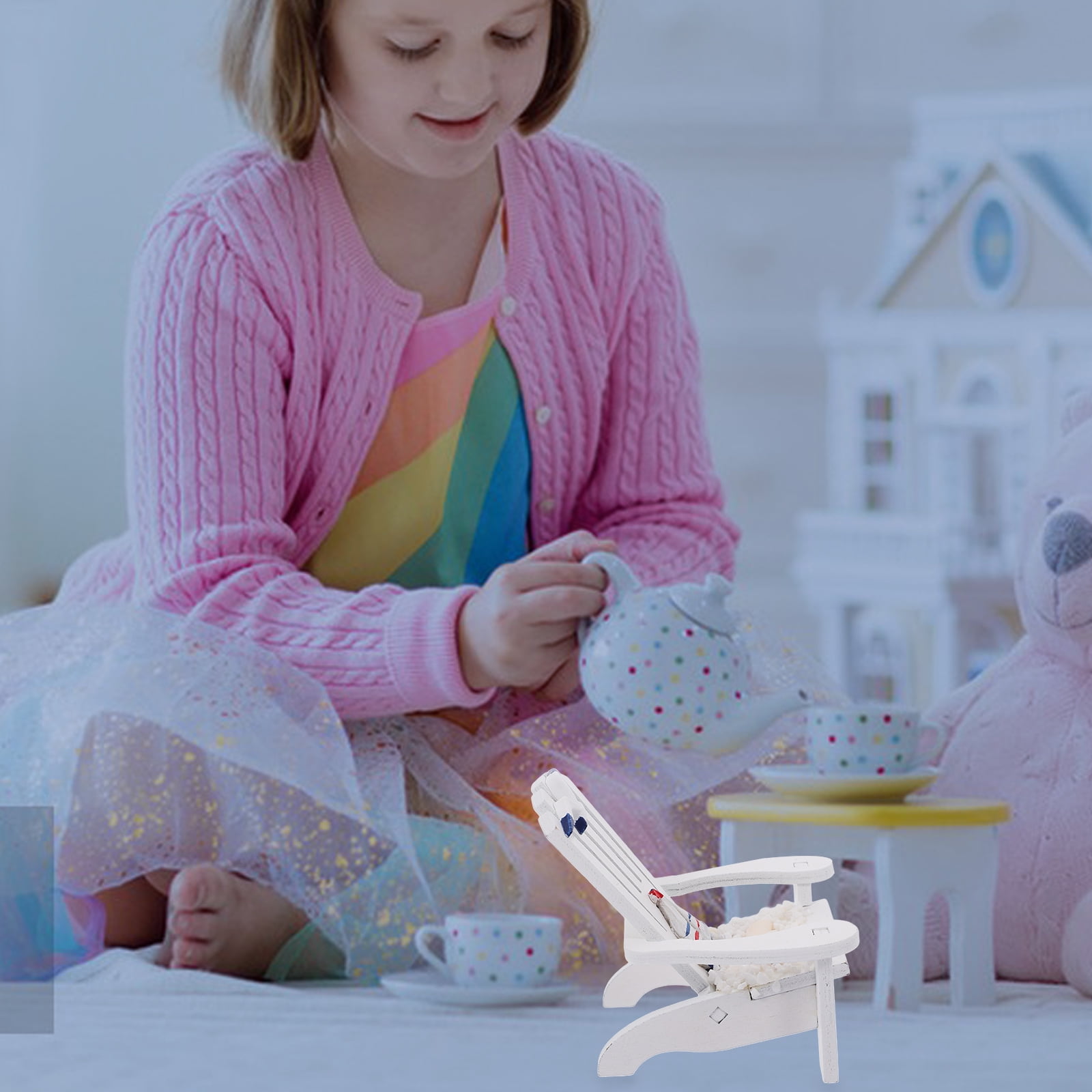 BRIGHTFUFU 2Pack Mini Beach Chair Ornaments As Shown Plastic Garden ...