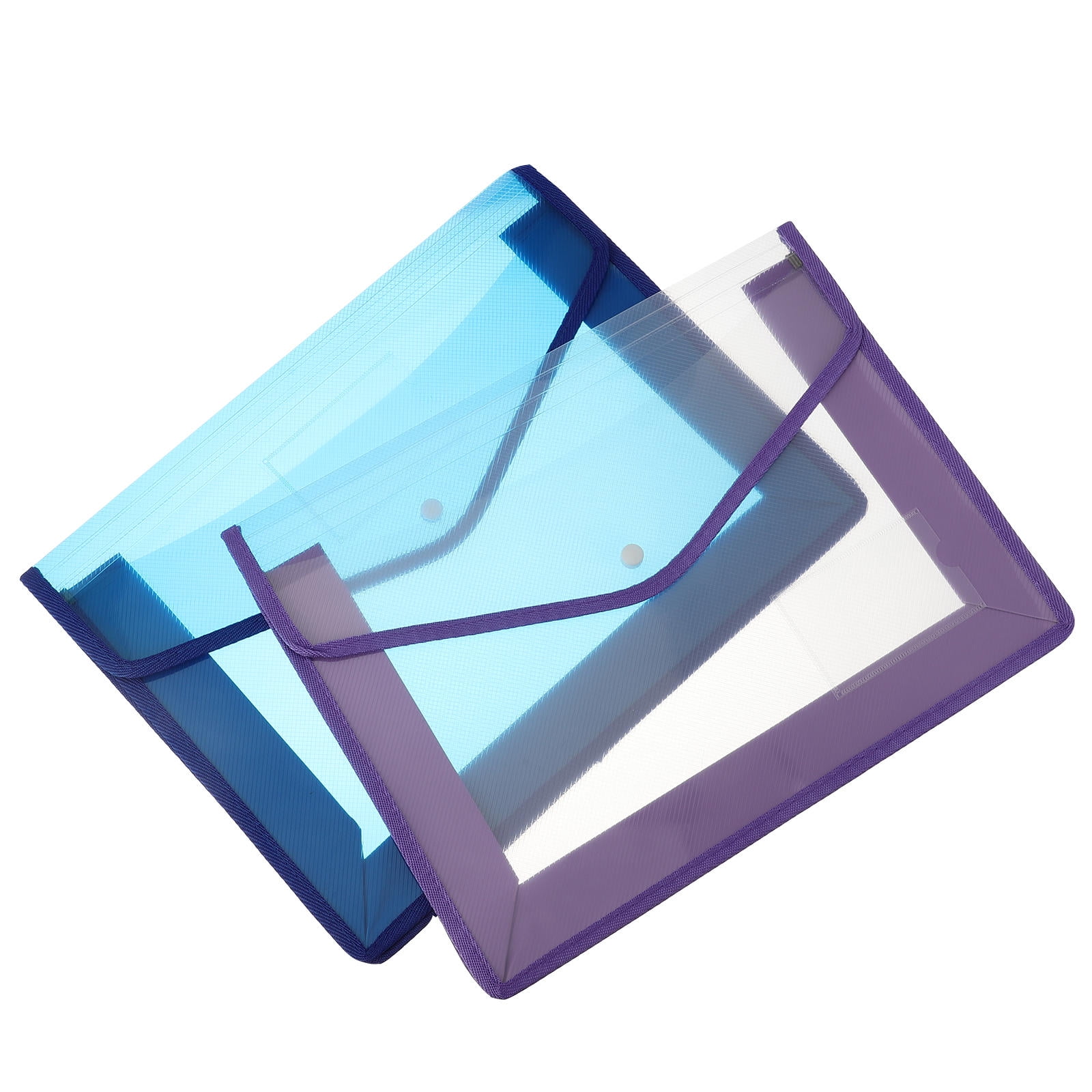 BRIGHTFUFU 2-Pack A4 Transparent Plastic Document File Bags, Office ...