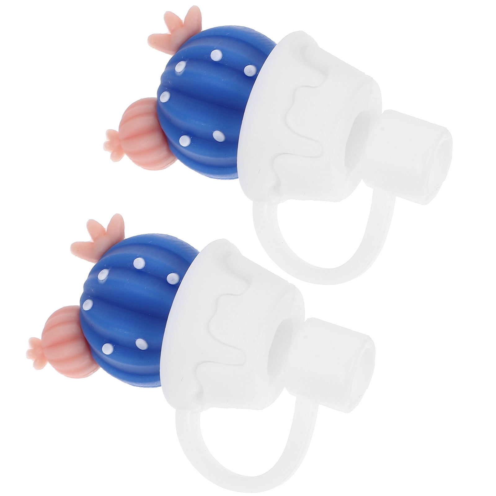 BRIGHTFUFU 2Pcs Silicone Straw Tip Covers Assorted Colors Leakproof ...