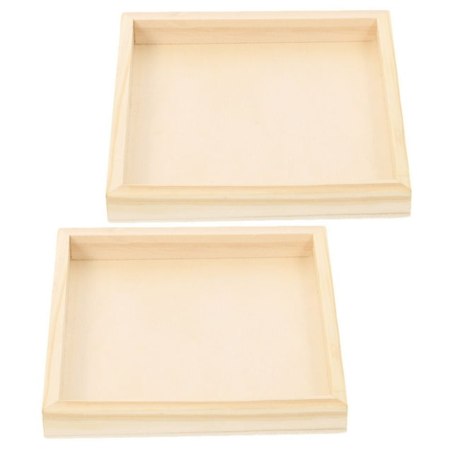BRIGHTFUFU 2Pcs Stackable Puzzle Sorting Trays Square Wood Design for ...