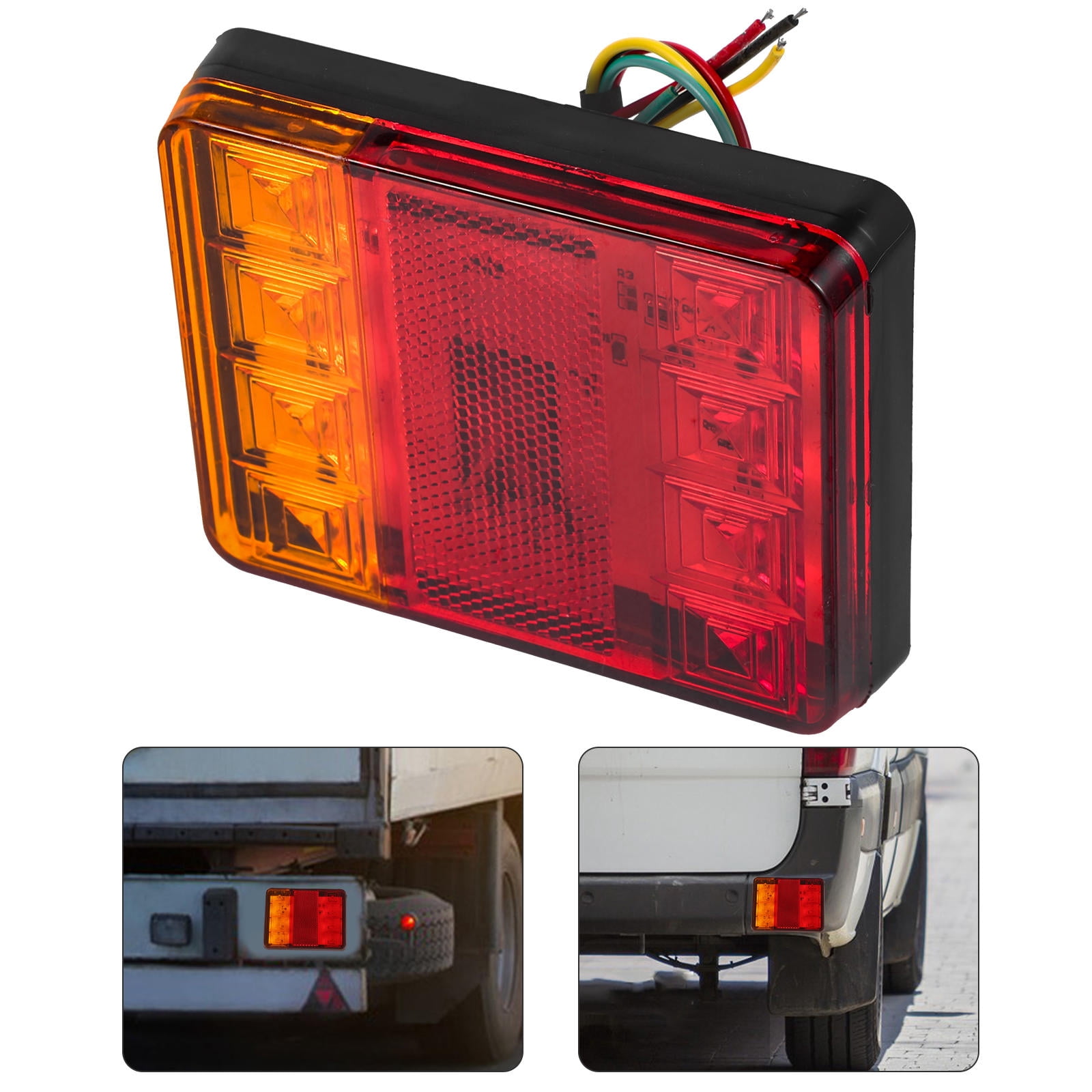 BRIGHTFUFU 2Pcs Tail Light Trailer Lights Multi Color Plastic ...