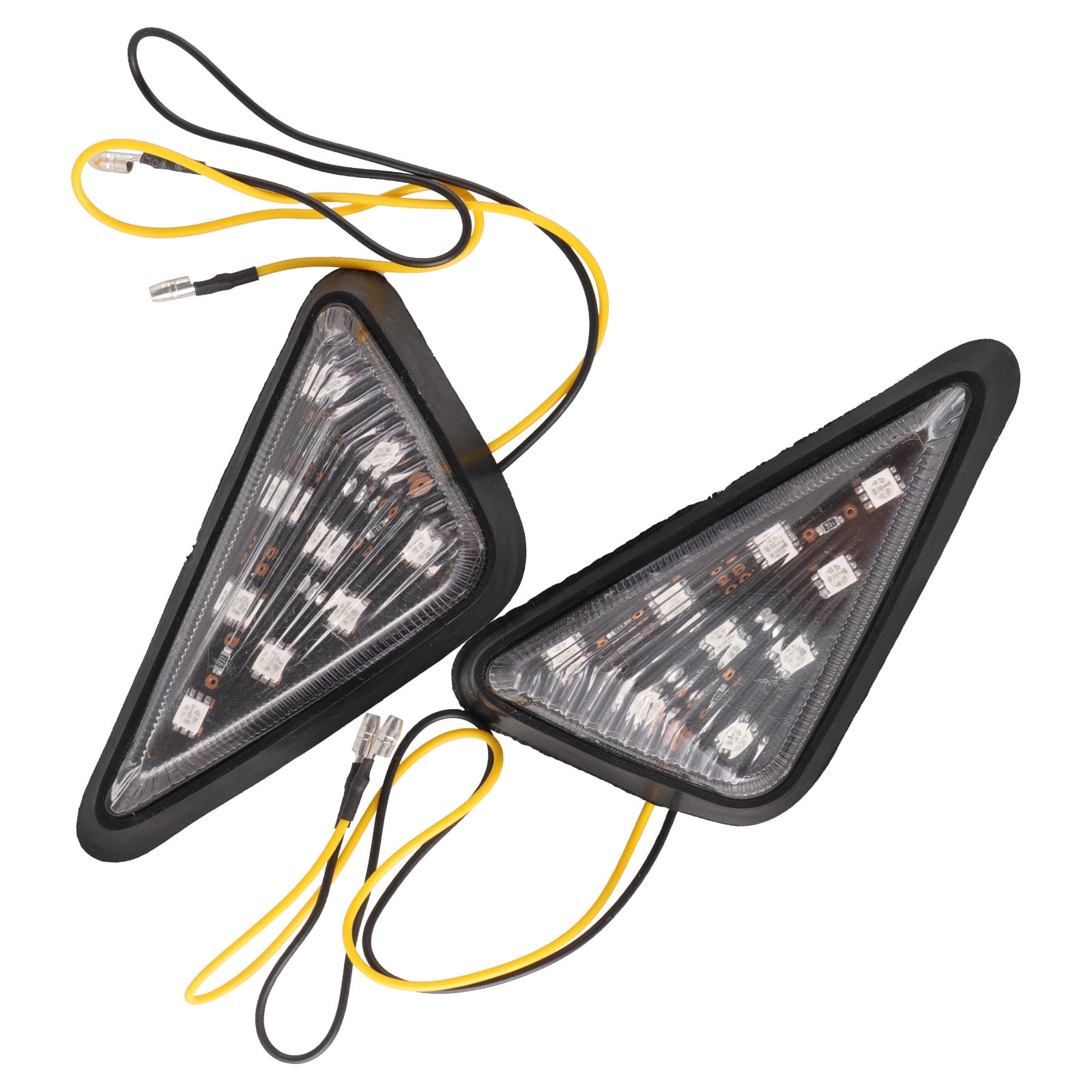 BRIGHTFUFU 2Pcs Triangular ABS Motorcycle Signals Lights 11.8x2.1x1in ...