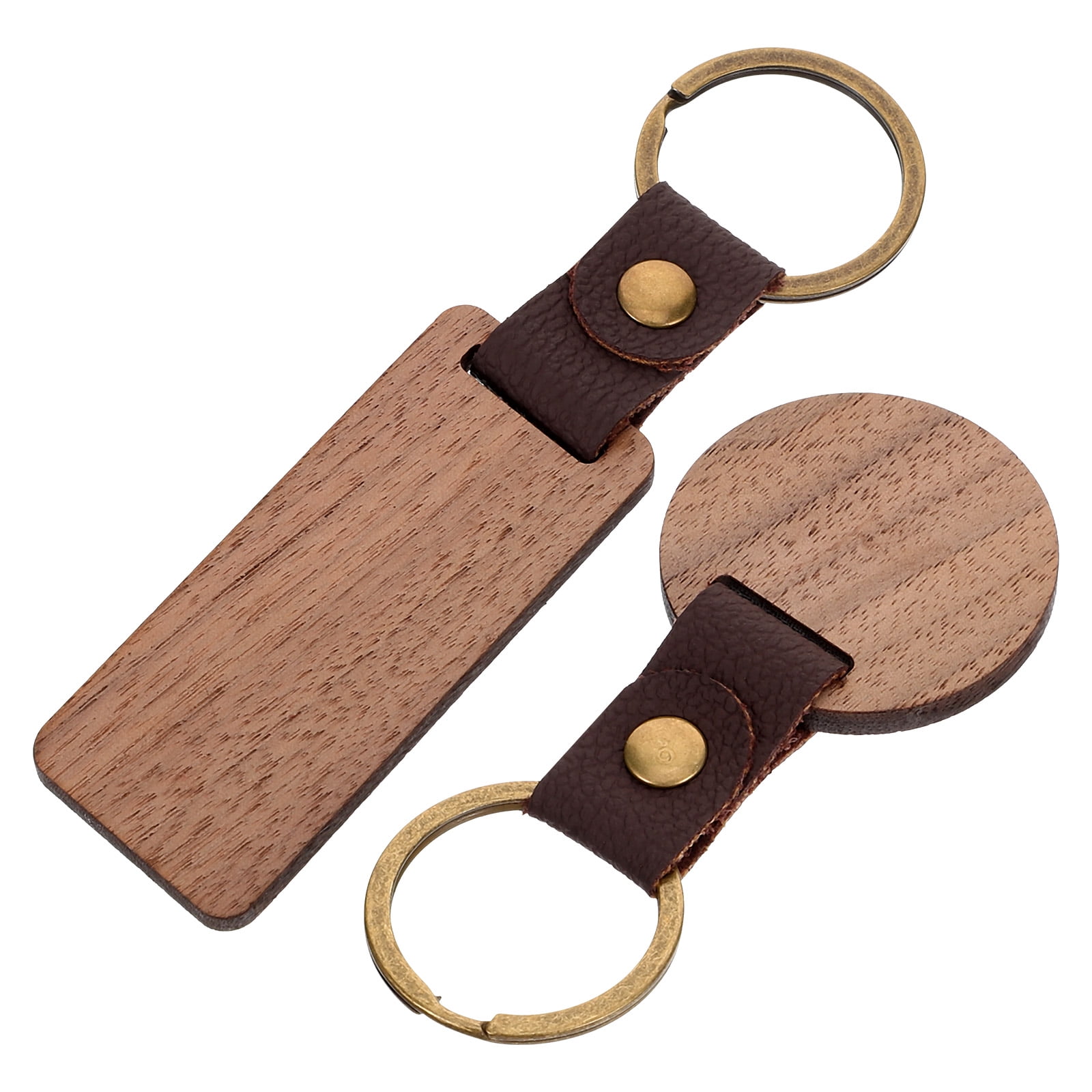 BRIGHTFUFU 2Set Wood Slice Keychain Blank Key Charm Personalization ...
