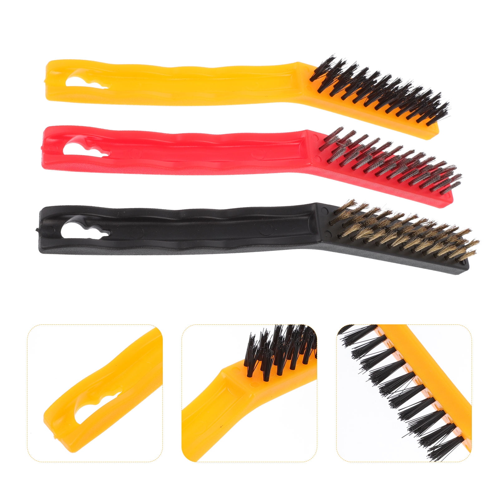 BRIGHTFUFU 2Sets Scratch Brushes with Nylon Bristles for Rust Removal ...