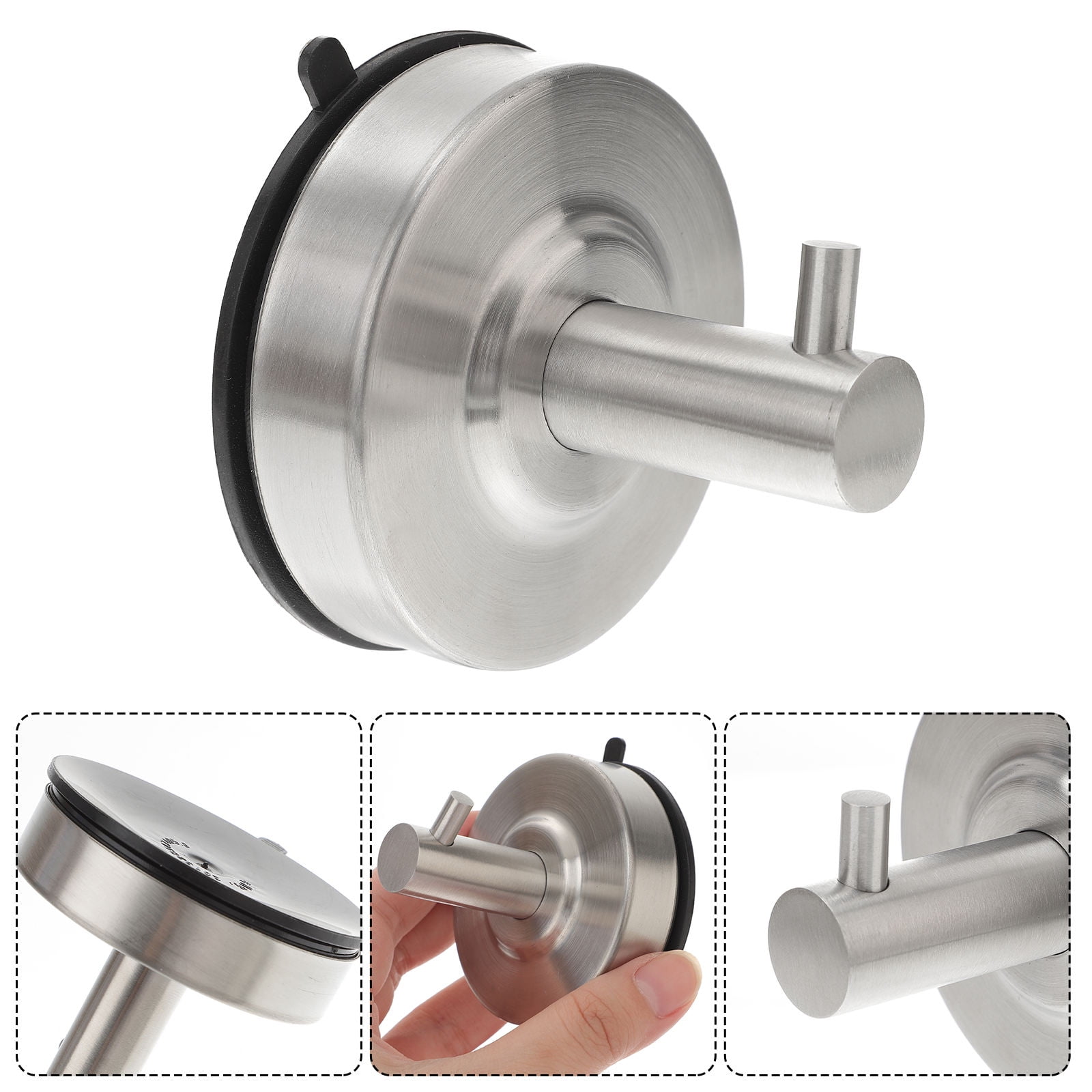 BRIGHTFUFU 2pcs Metal Hangers for Hanging Towel with Suction Cups ...