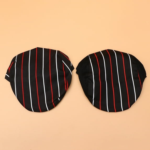 BRIGHTFUFU 2Pcs Cooking Chef Caps Beret Hat Cotton Black pe for Working ...