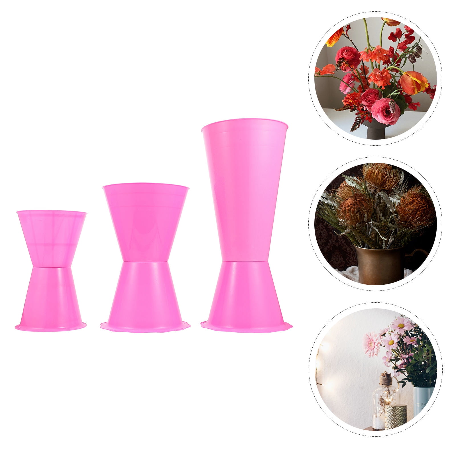 BRIGHTFUFU 3Pcs Flower Arrangement Liner Pink with Stable Material for ...