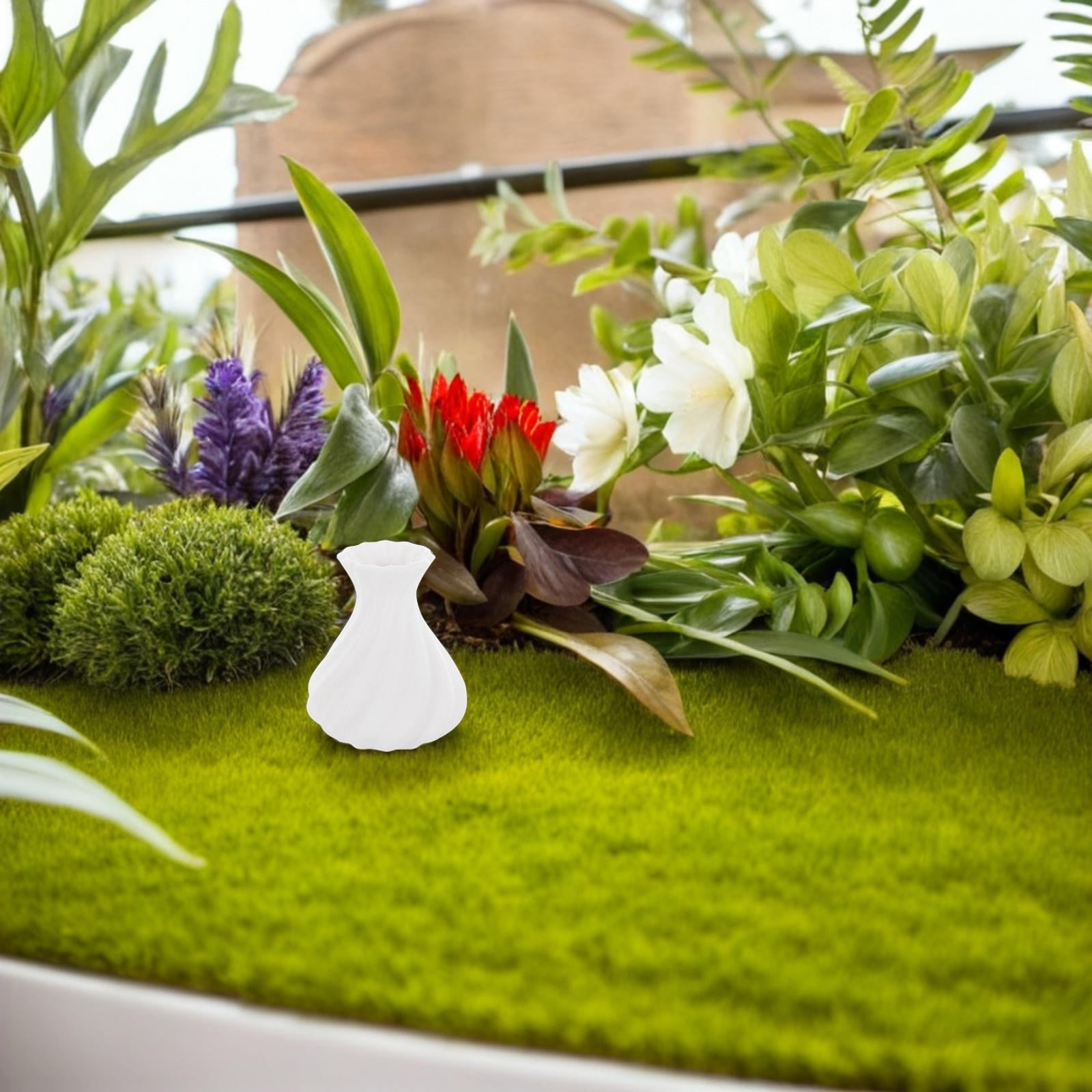 BRIGHTFUFU Set of 3 Small White PLA Vases for Miniature Scenes ...