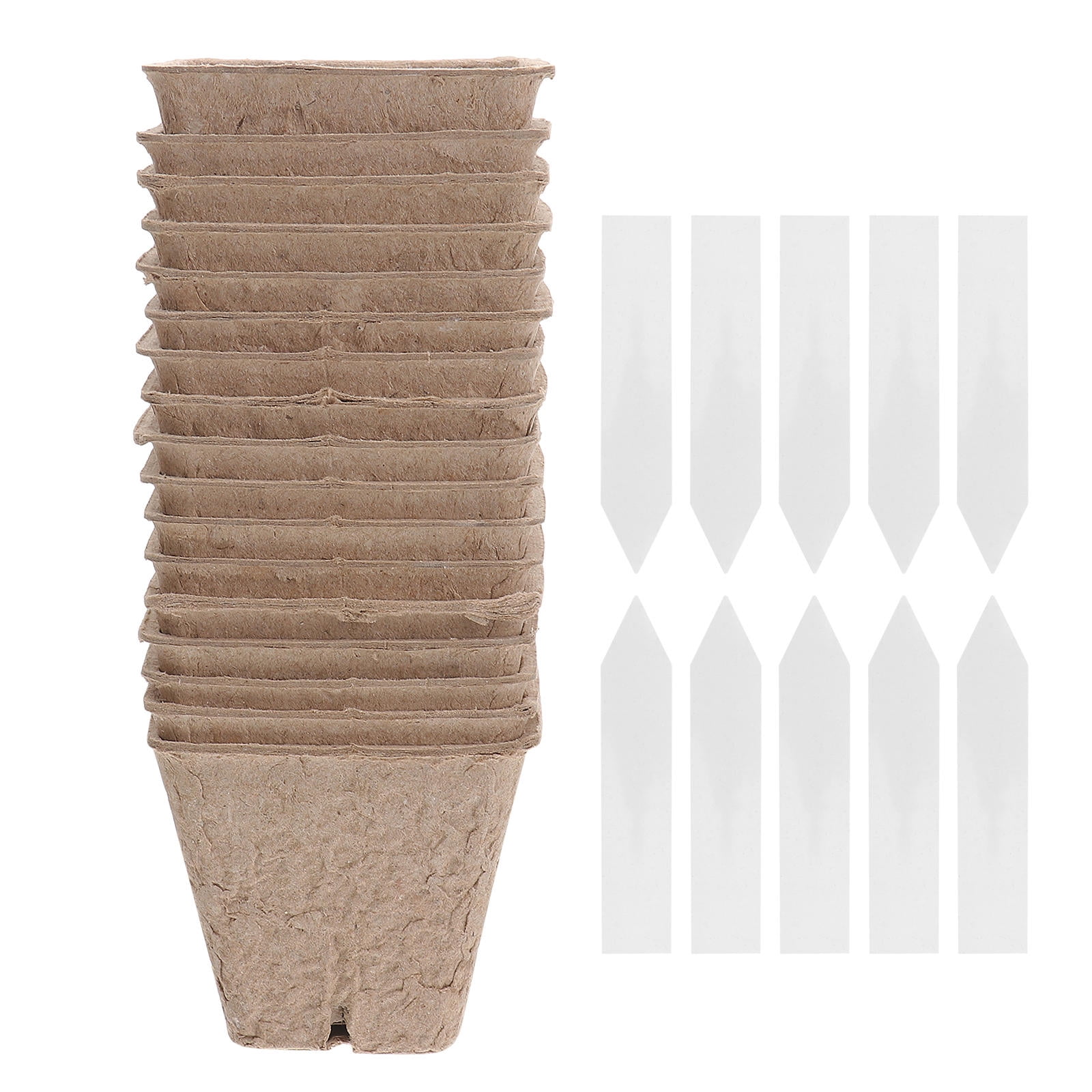 BRIGHTFUFU 40 Pcs Light Brown Pulp Garden Planting Pots for Plant Use ...