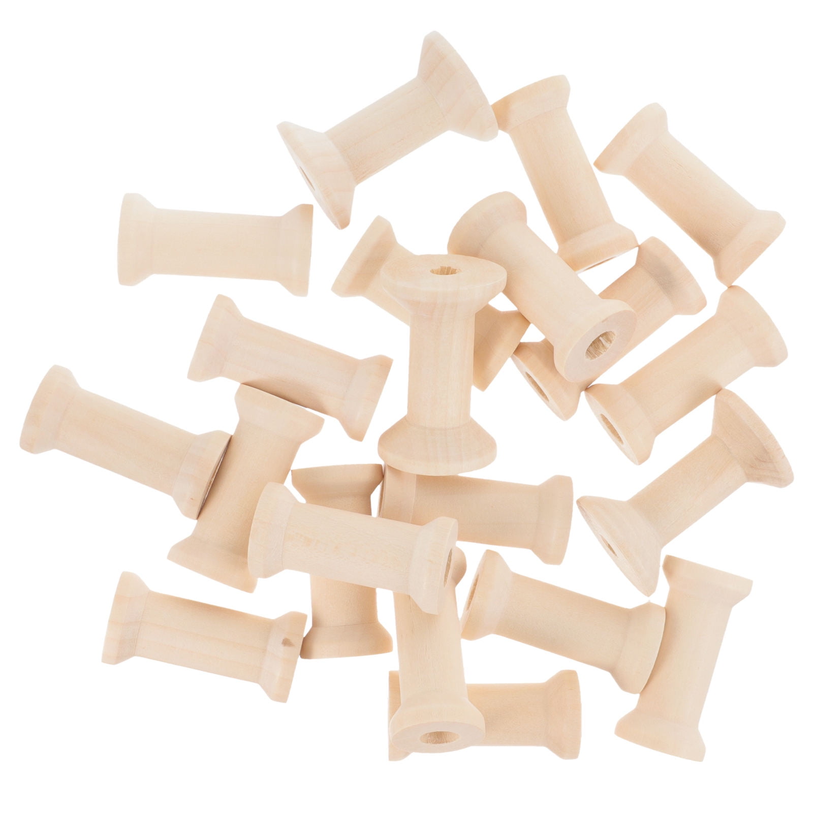 BRIGHTFUFU 40Pcs Wooden Spools for Crafting and Sewing Hold Cord and ...