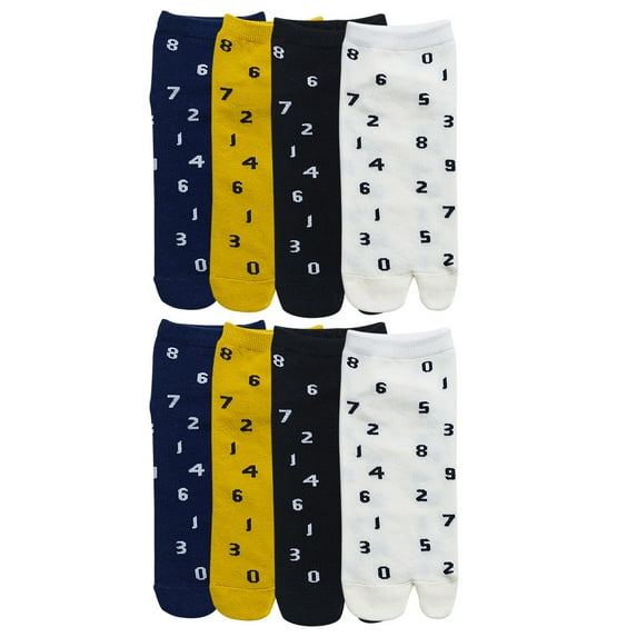 BRIGHTFUFU 4Pairs Japanese Style Cotton Socks Two Toe Breathable ...
