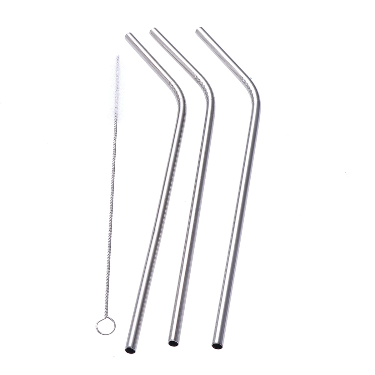 BRIGHTFUFU 4pcs Stainless Steel Drinking Straws Reusable Curved Straws ...