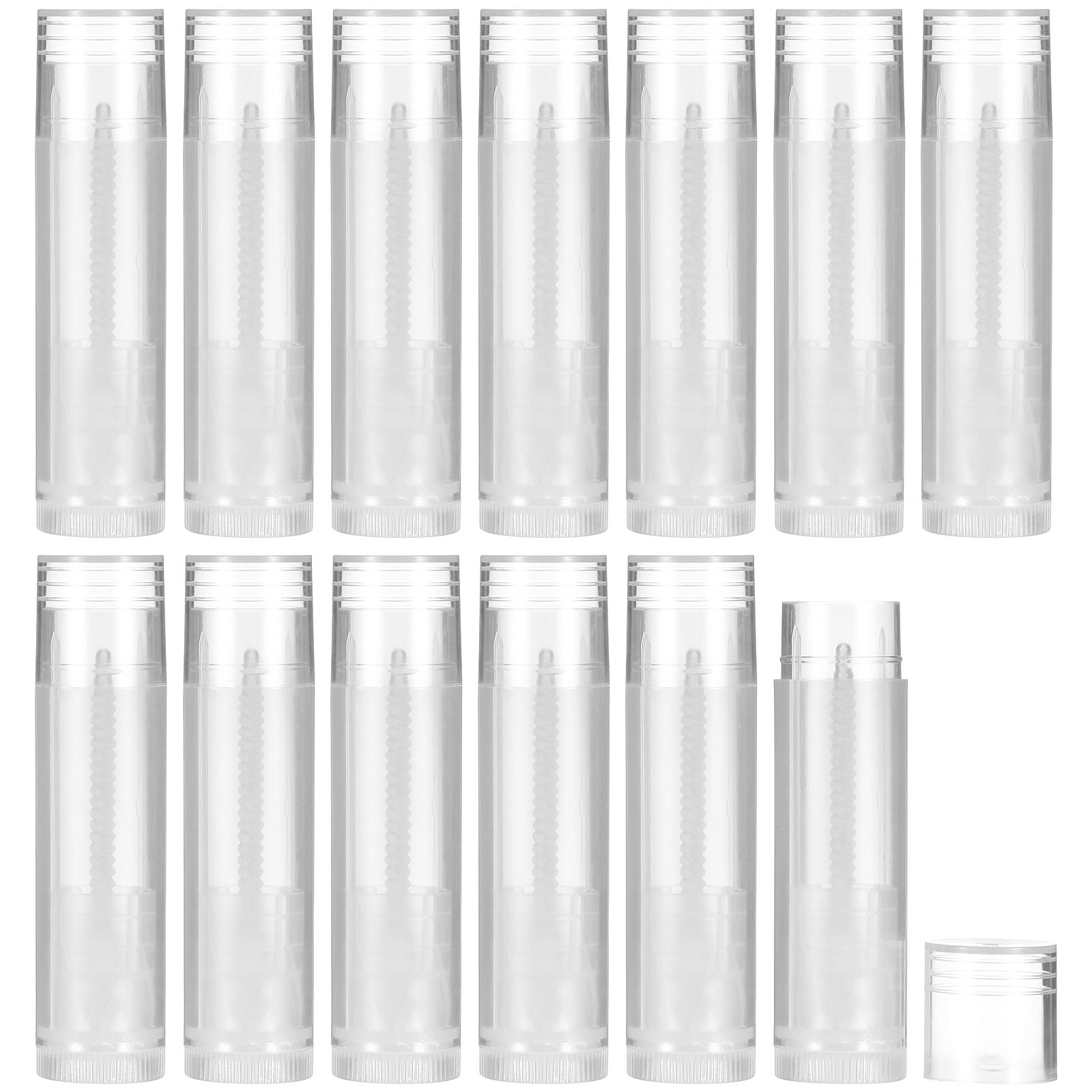 BRIGHTFUFU 50Pcs 2.6x0.6x0.6in Transparent Plastic Tube for Diy Object ...