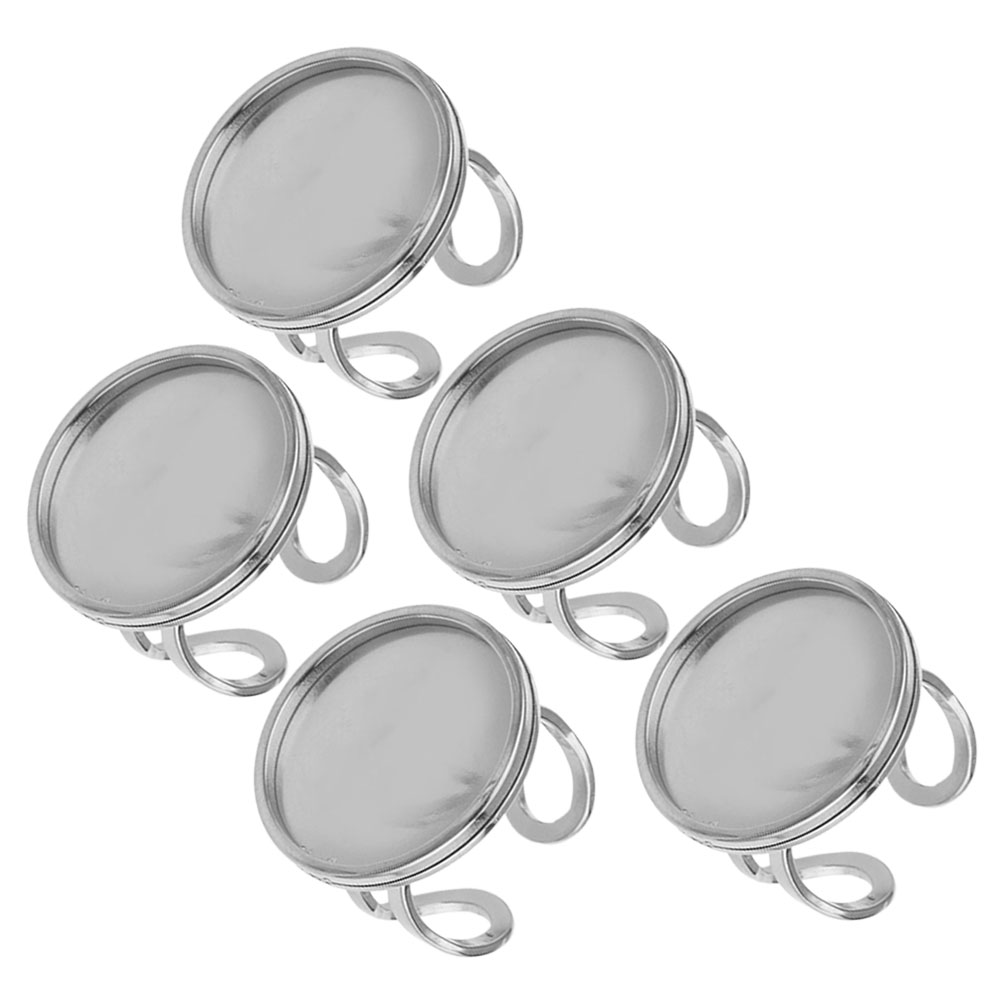 BRIGHTFUFU 5Pack Diy Ring Blank Metal Ring Base for Adults Family ...