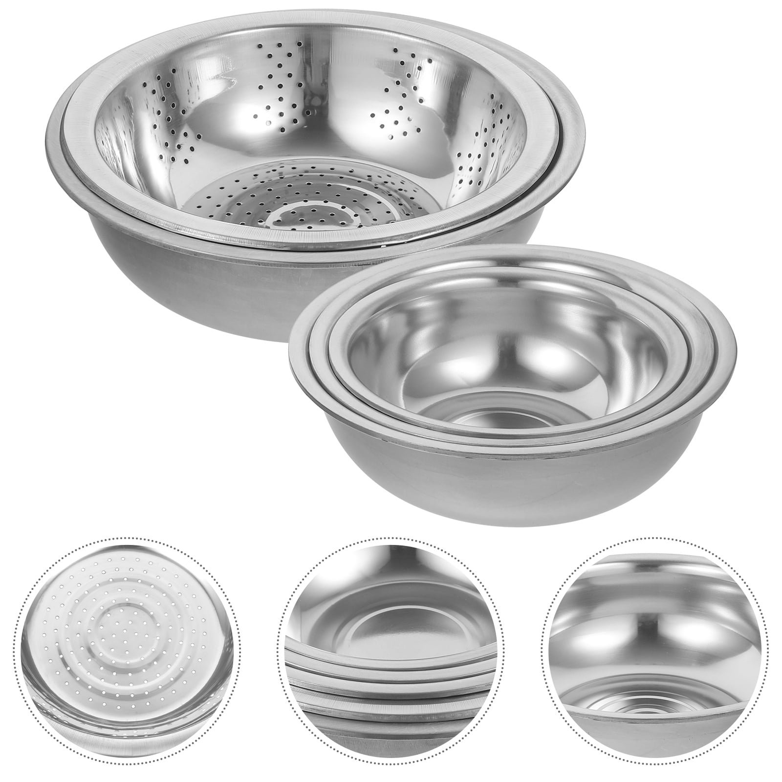 BRIGHTFUFU 5Pcs Stainless Steel Vegetable Washing Basin for Kitchen Use ...