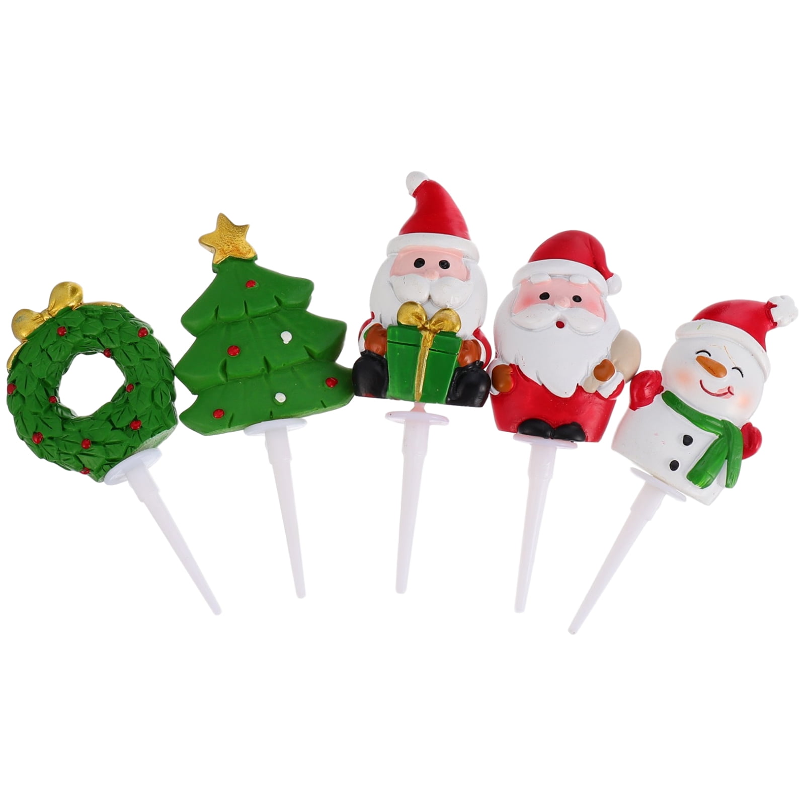 BRIGHTFUFU Christmas Style Resin Cake Toppers Elder Snowman Tree ...