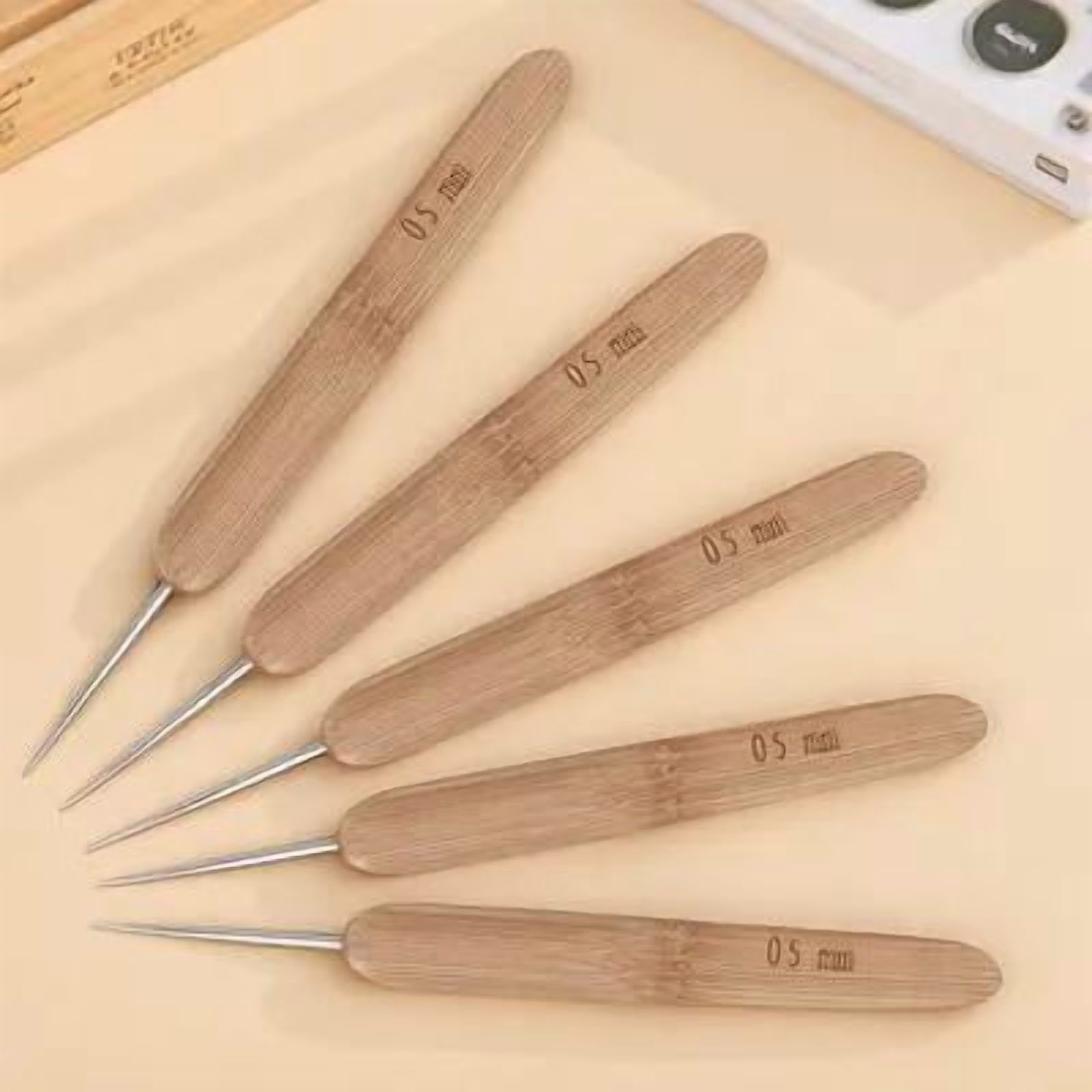 BRIGHTFUFU 5pcs Crochet Hook for Hair Wooden Multi Braid Craft for ...