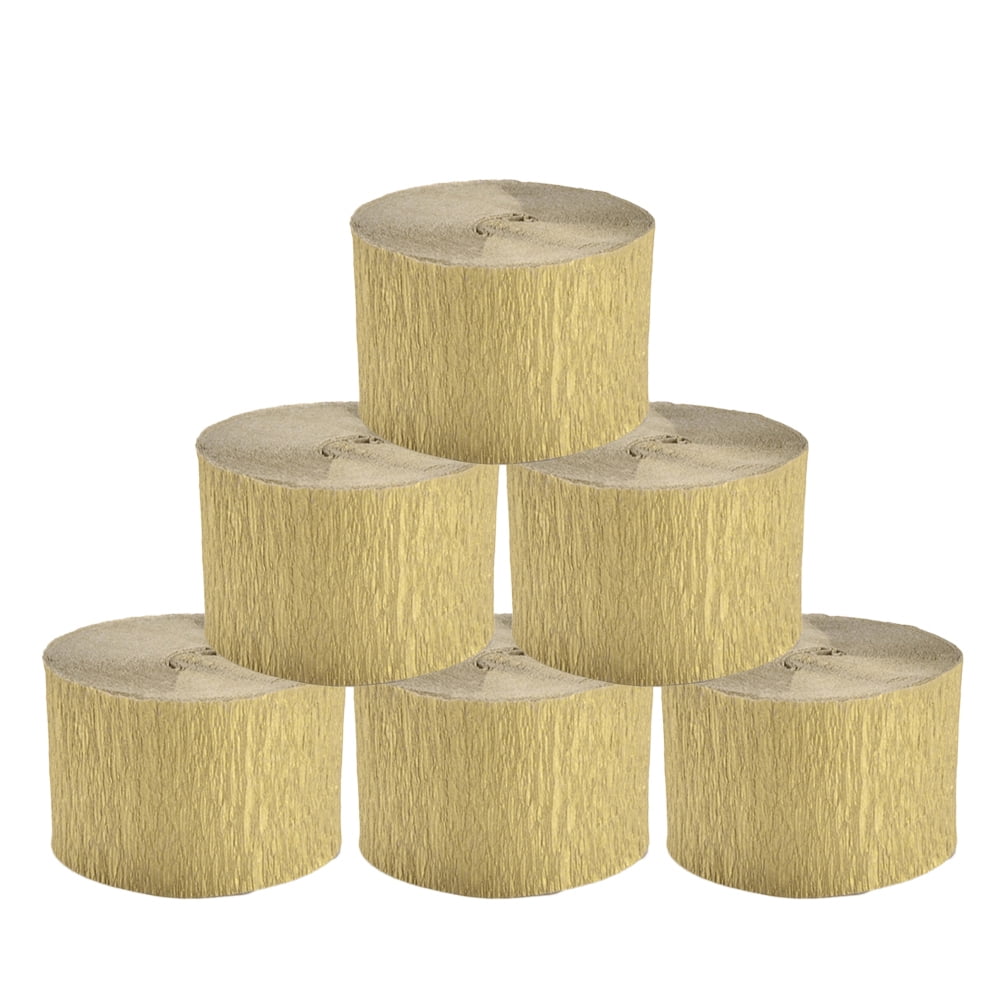 BRIGHTFUFU 6Pcs Golden Crepe Paper Wrap for Diy Party Supplies Birthday ...