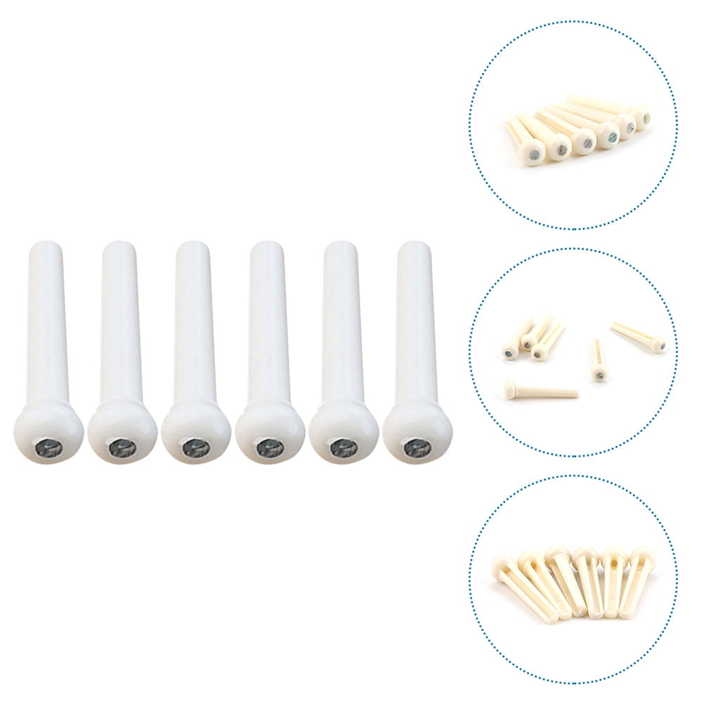 BRIGHTFUFU 6Pcs Guitar String Pins Replacement Parts Plastic White ...