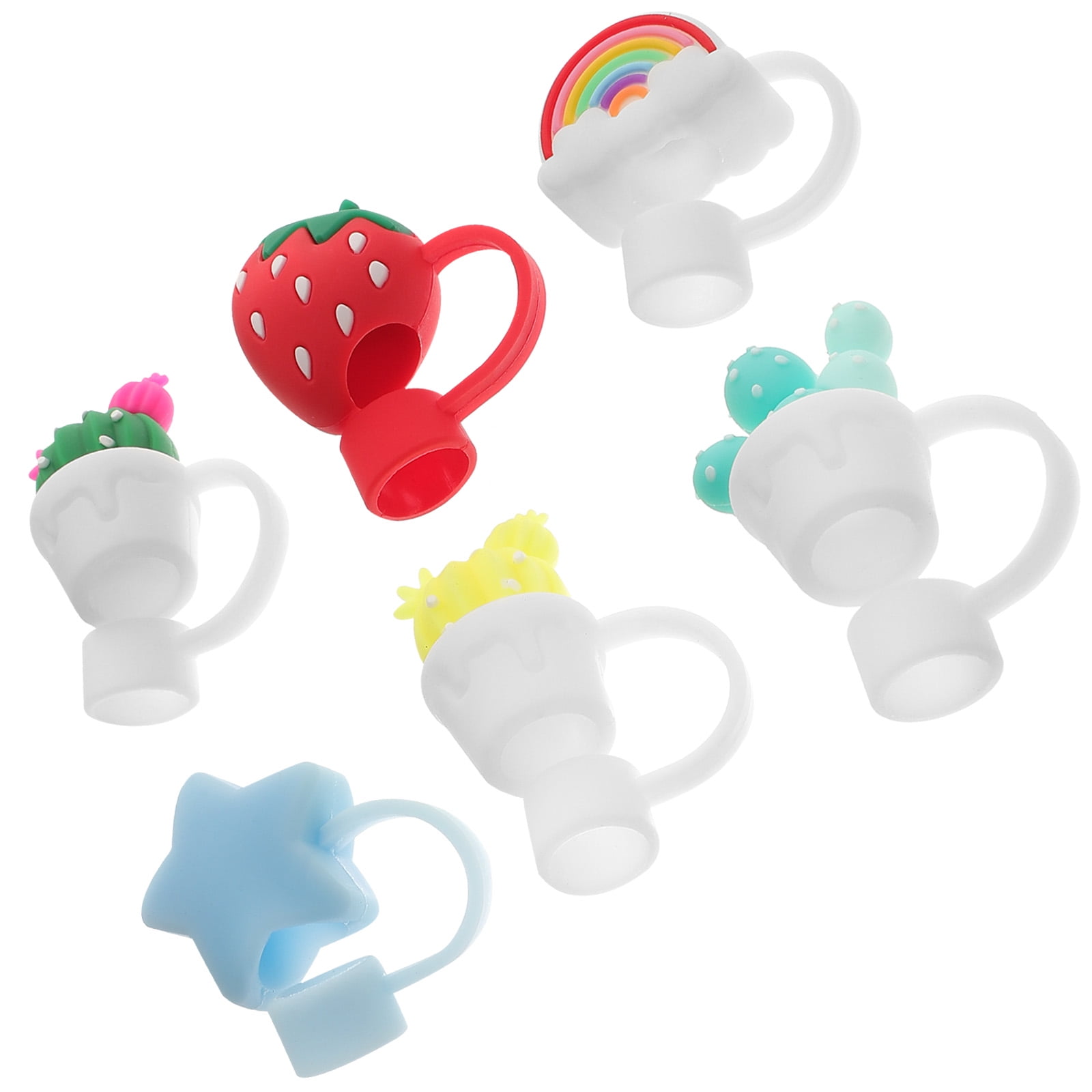 BRIGHTFUFU 6Pcs Reusable Straw Stoppers for Tumblers for Picnics ...