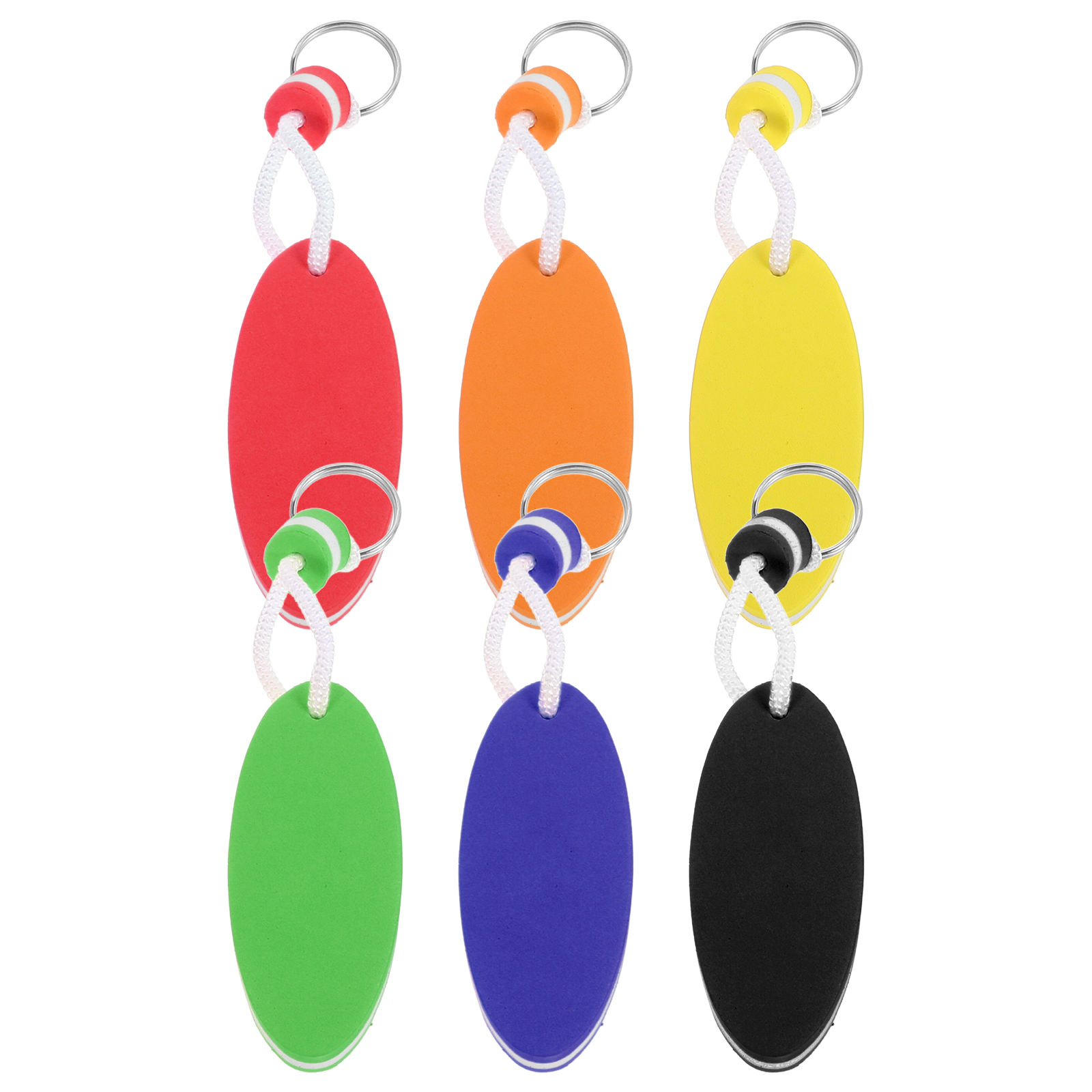 BRIGHTFUFU 6pcs Portable Key Rings with Floating Keychain Oval Shape ...