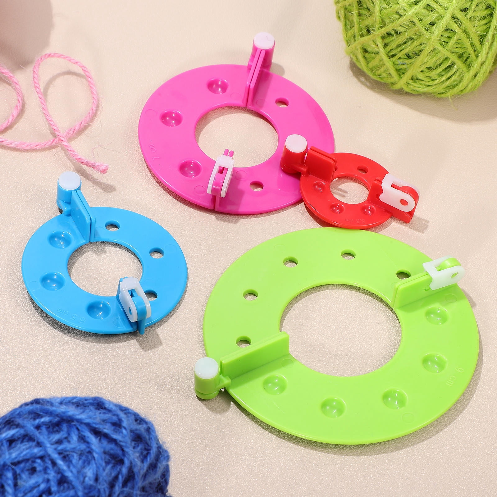 BRIGHTFUFU Plastic Pompom Maker Set Assorted Color for Easy Wool ...