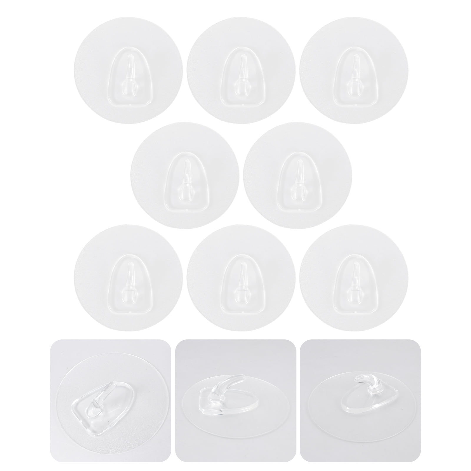 BRIGHTFUFU Transparent Seamless Plastic Hooks, Non-Trace Hanging Hooks ...