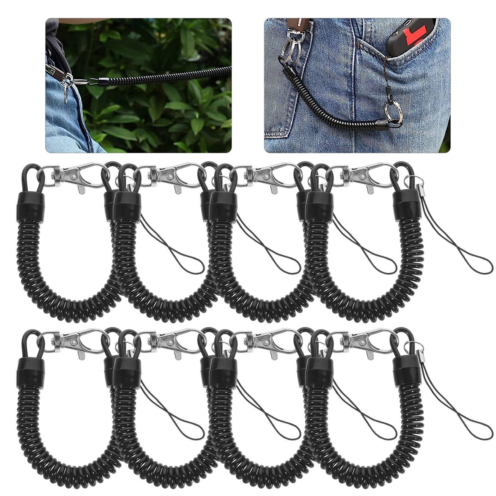 BRIGHTFUFU 8Pcs Black Pvc Coil Spring Chain for General Users Daily Use ...