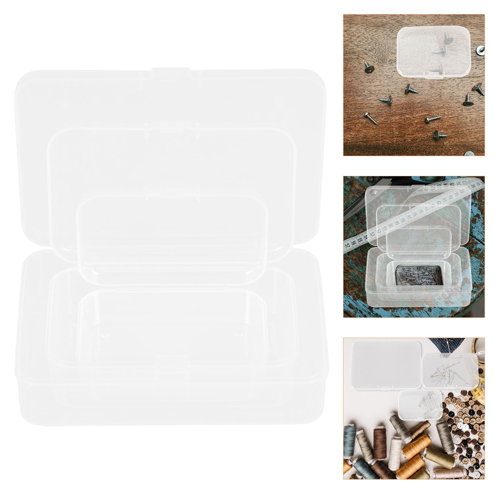 BRIGHTFUFU 9Pcs Clear Plastic Storage Boxes with Break Resistant PP ...