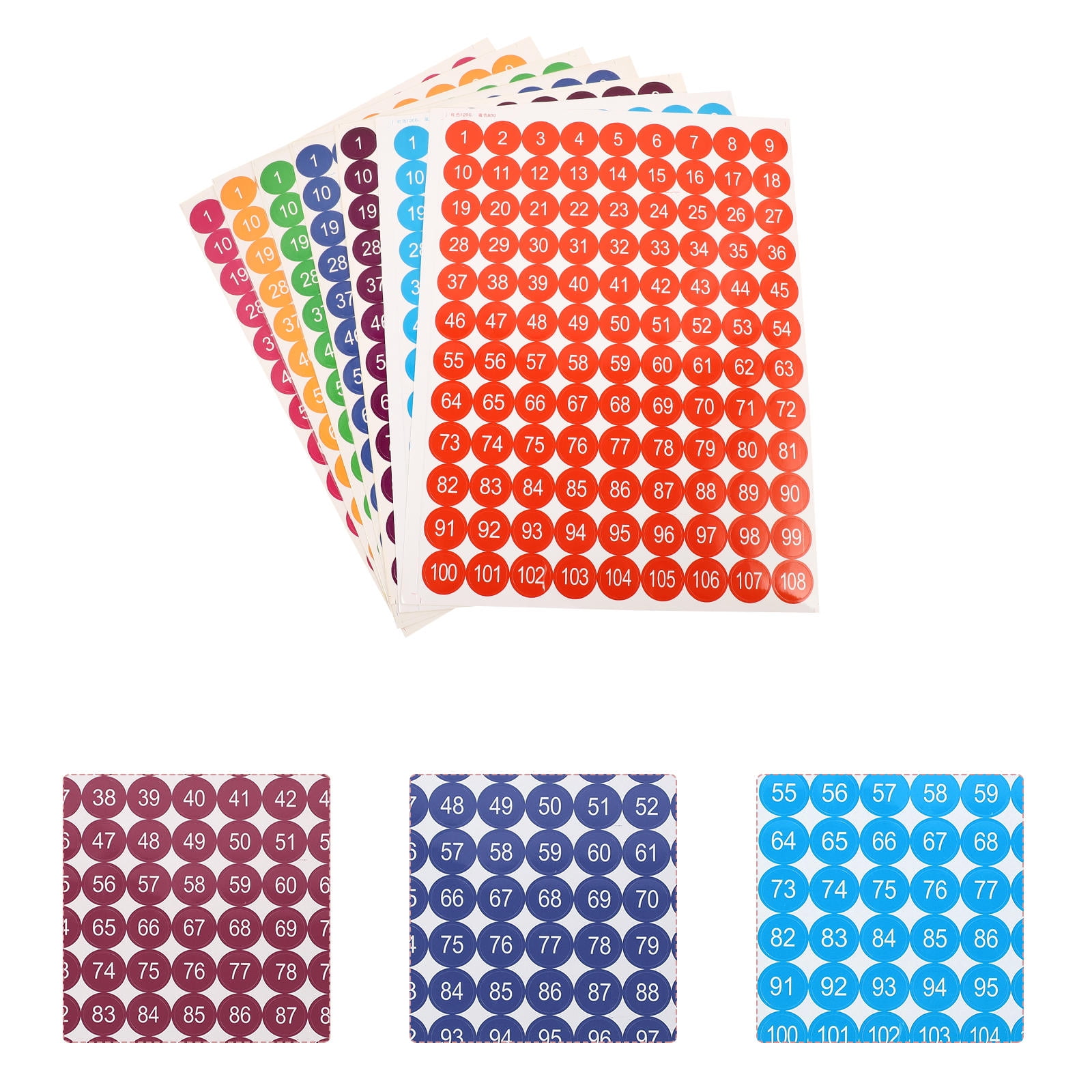 BRIGHTFUFU Assorted Color SelfAdhesive Serial Number Stickers for ...