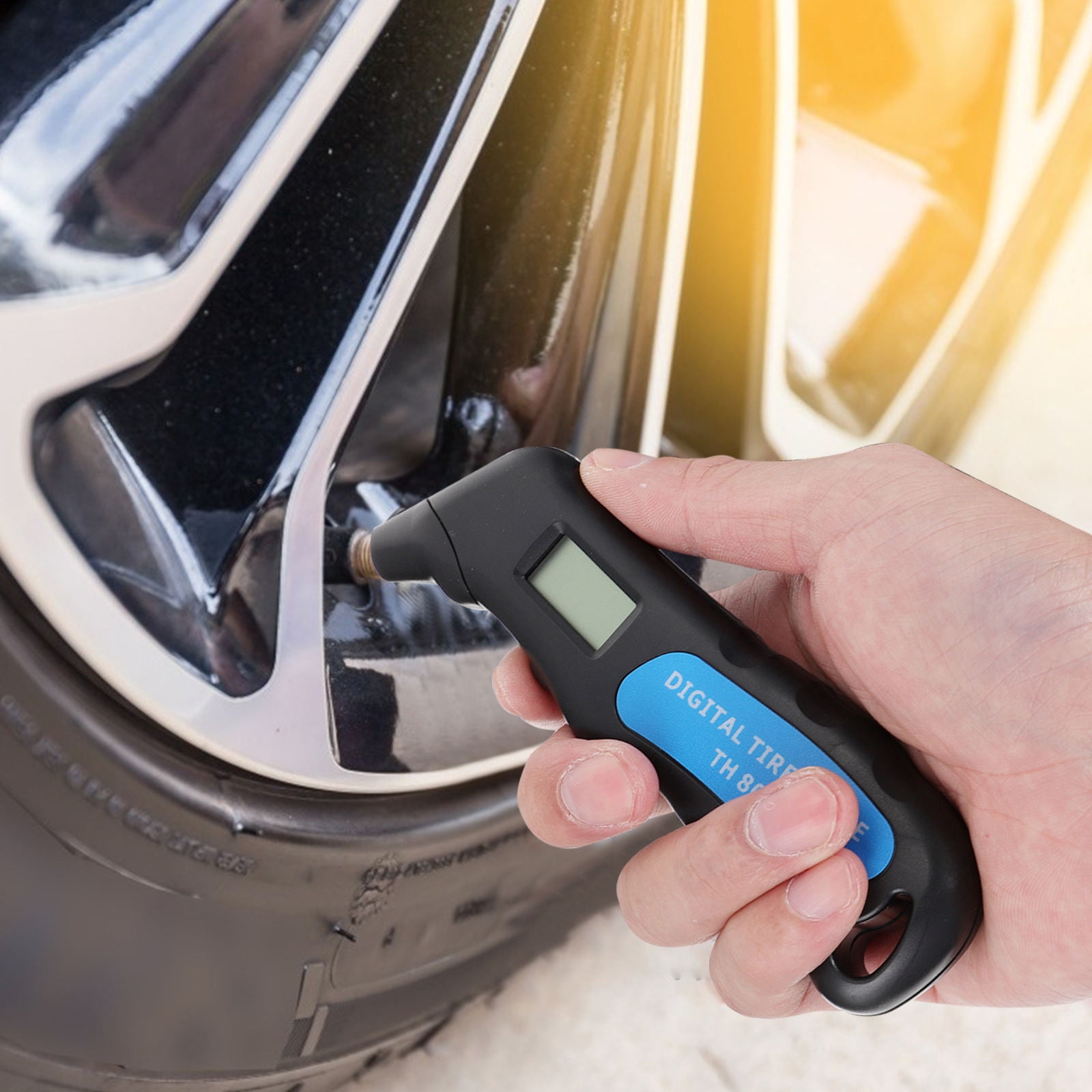 BRIGHTFUFU Auto Tire Pressure Gauge 1Pack 14X1.8In Black Abs for Daily ...