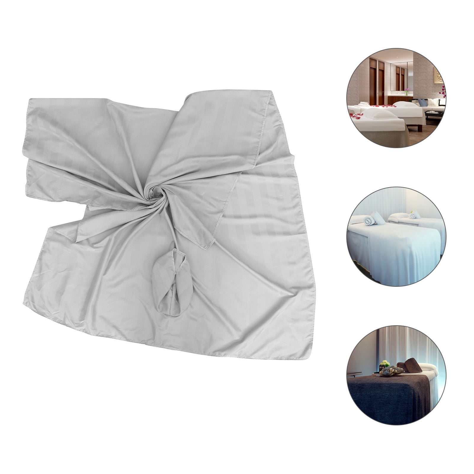 BRIGHTFUFU Beauty Salon Bedsheet 1Pack Grey Rectangular with a Hole for ...