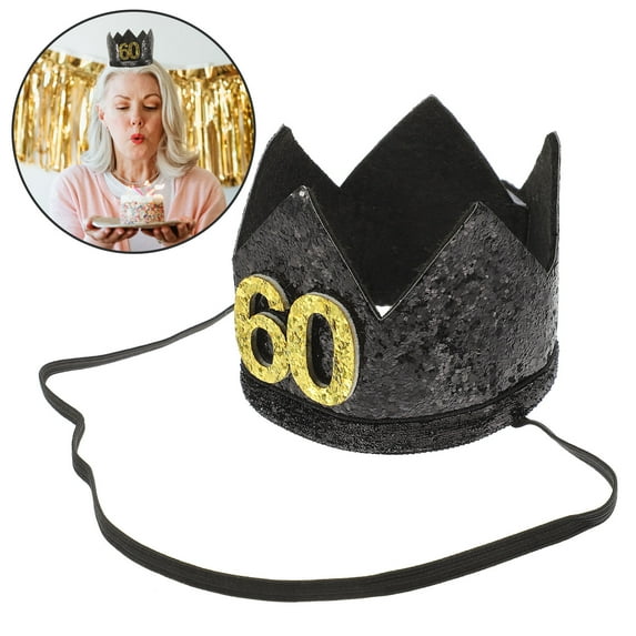 BRIGHTFUFU Celebration Party Hat 1Pc Black Gold Non Woven Fabrics ...