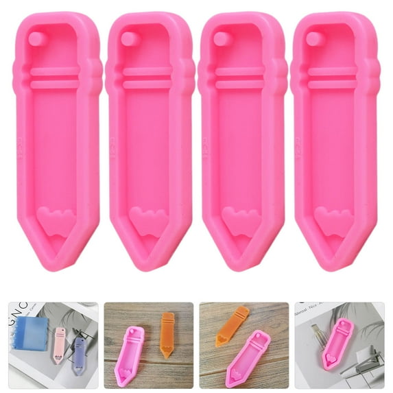 BRIGHTFUFU Cute Silicone Mold Pencil Mold 4Pack Rosy for DIY Craft ...
