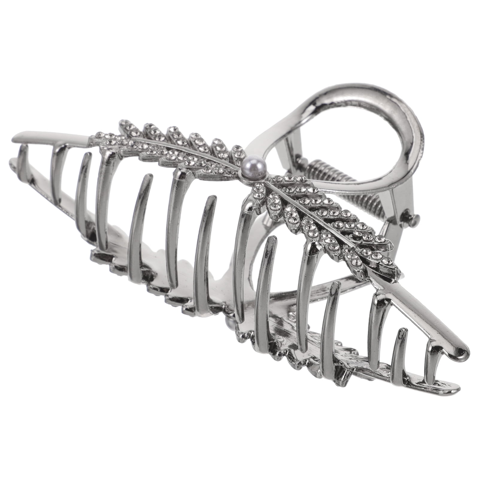 BRIGHTFUFU Decor Claw Clip Wheat Shape Silver Alloy Practical Use Women ...
