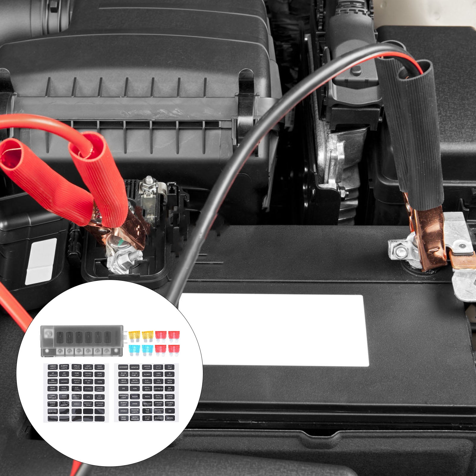 BRIGHTFUFU Durable 6 Way Marine Fuse Box for Cars and Campers Assorted ...